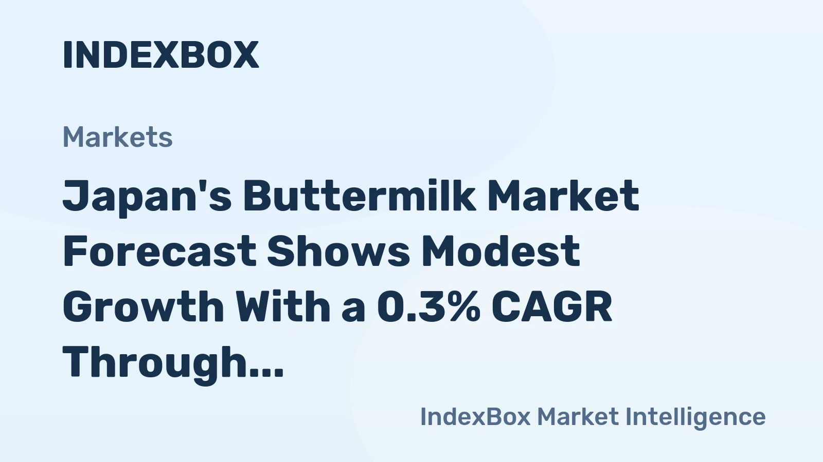 Japan's Buttermilk Market Forecast Shows Modest Growth With a 0.3% CAGR Through 2035