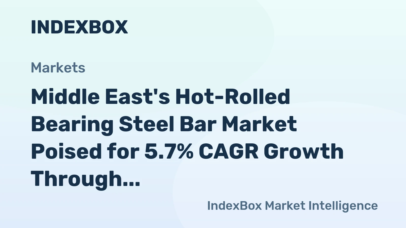 Middle East's Hot-Rolled Bearing Steel Bar Market Poised for 5.7% CAGR Growth Through 2035