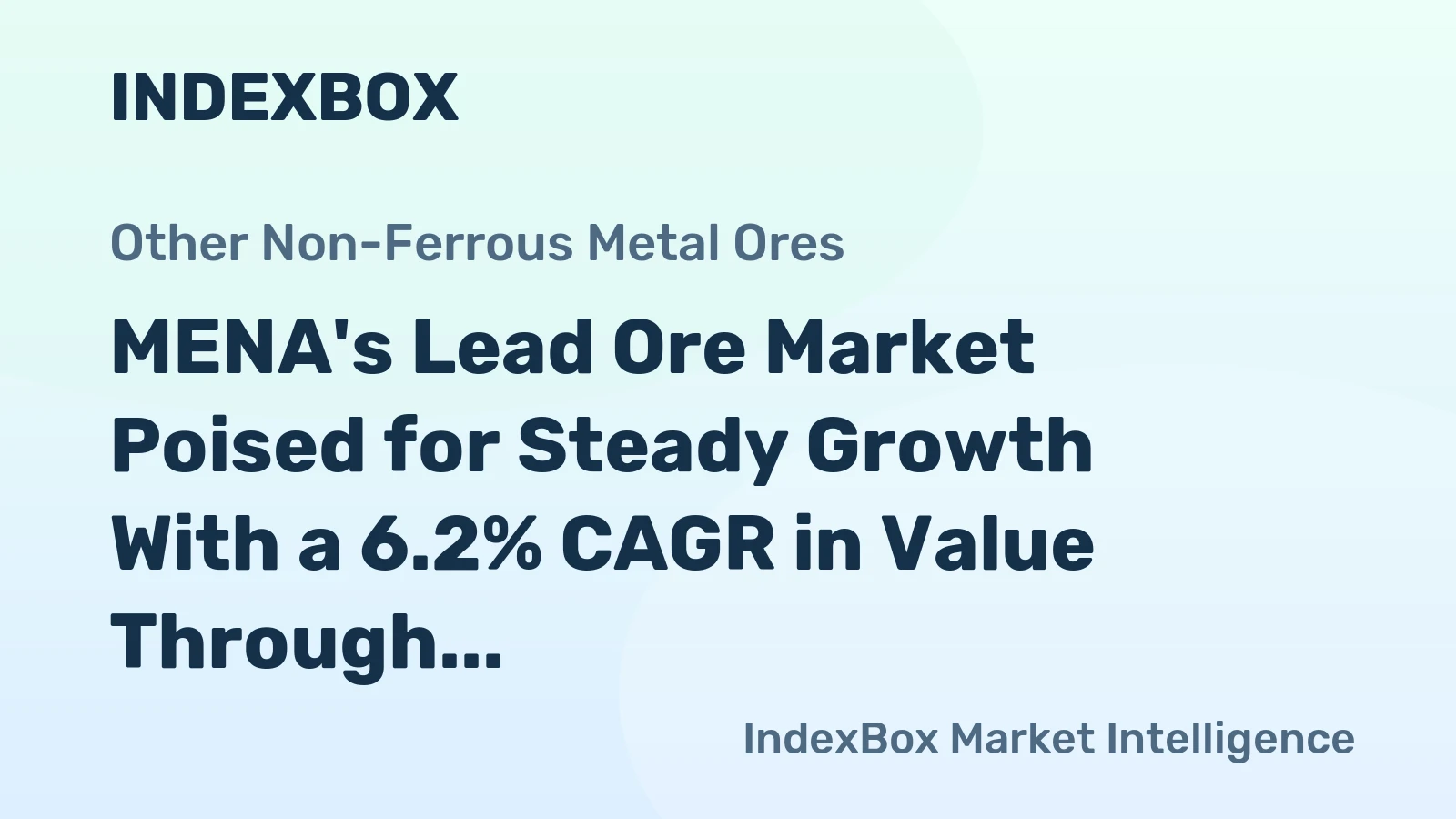 MENA's Lead Ore Market Poised for Steady Growth With a 6.2% CAGR in Value Through 2035