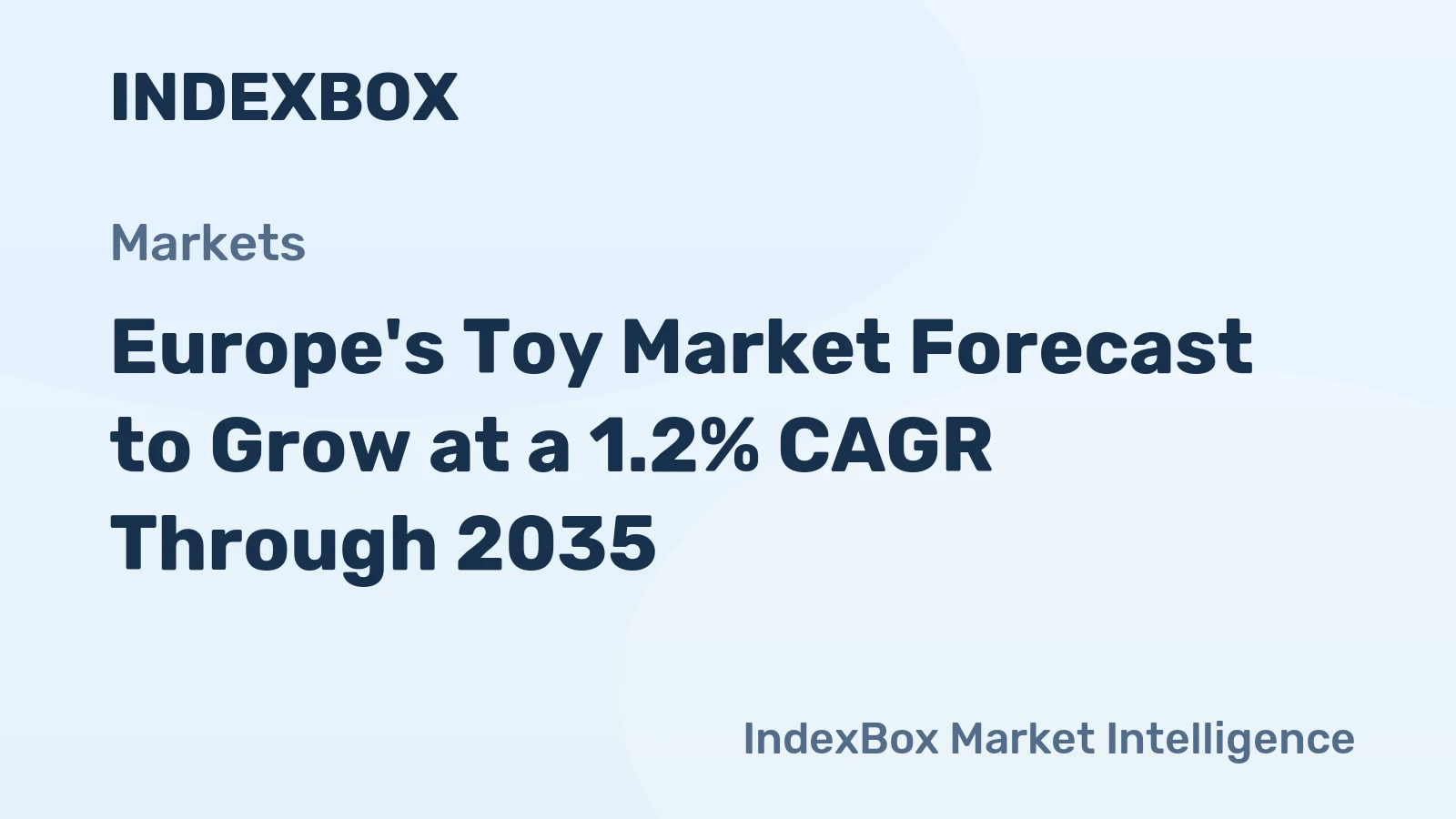 Europe's Toy Market Forecast to Grow at a 1.2% CAGR Through 2035