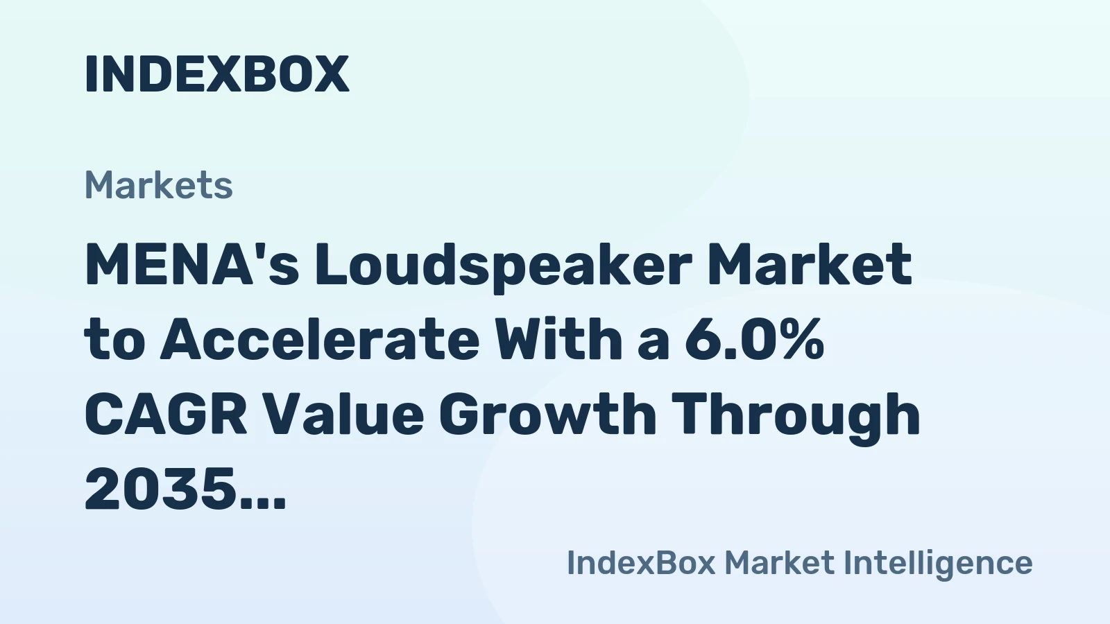 MENA's Loudspeaker Market to Accelerate With a 6.0% CAGR Value Growth Through 2035