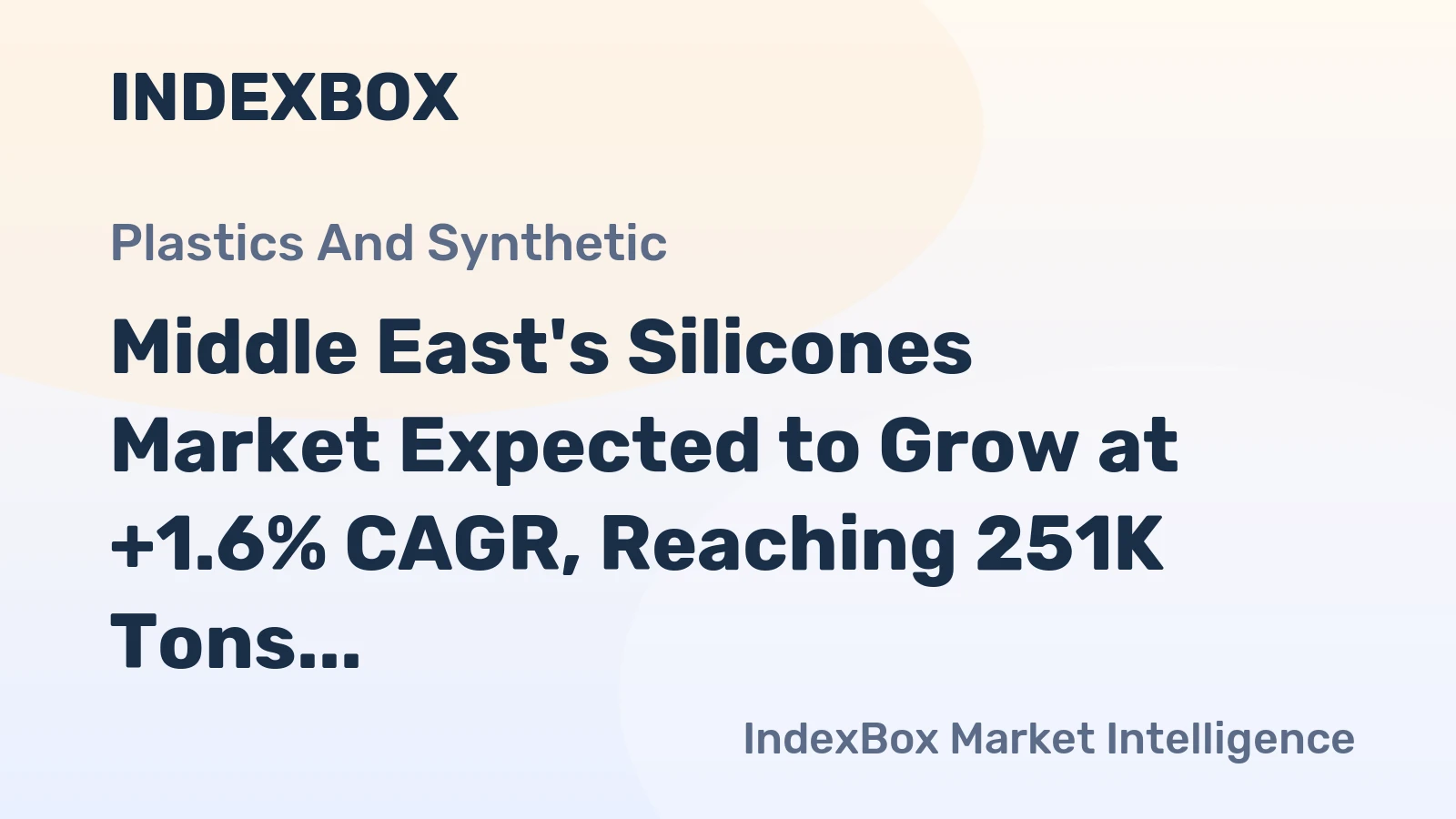 Middle East's Silicones Market Expected to Grow at +1.6% CAGR, Reaching 251K Tons and $1.6B by 2035
