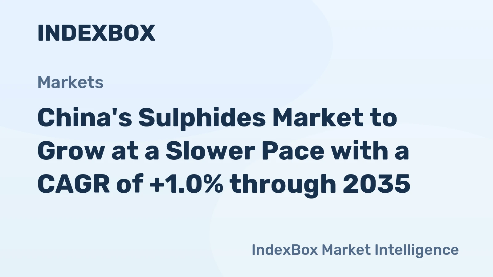 China's Sulphides Market to Grow at a Slower Pace with a CAGR of +1.0% through 2035