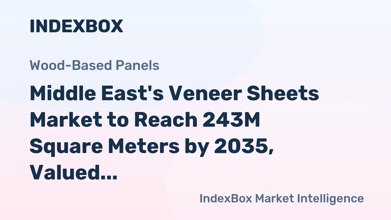 Middle East's Veneer Sheets Market to Reach 243M Square Meters by 2035, Valued at $303M