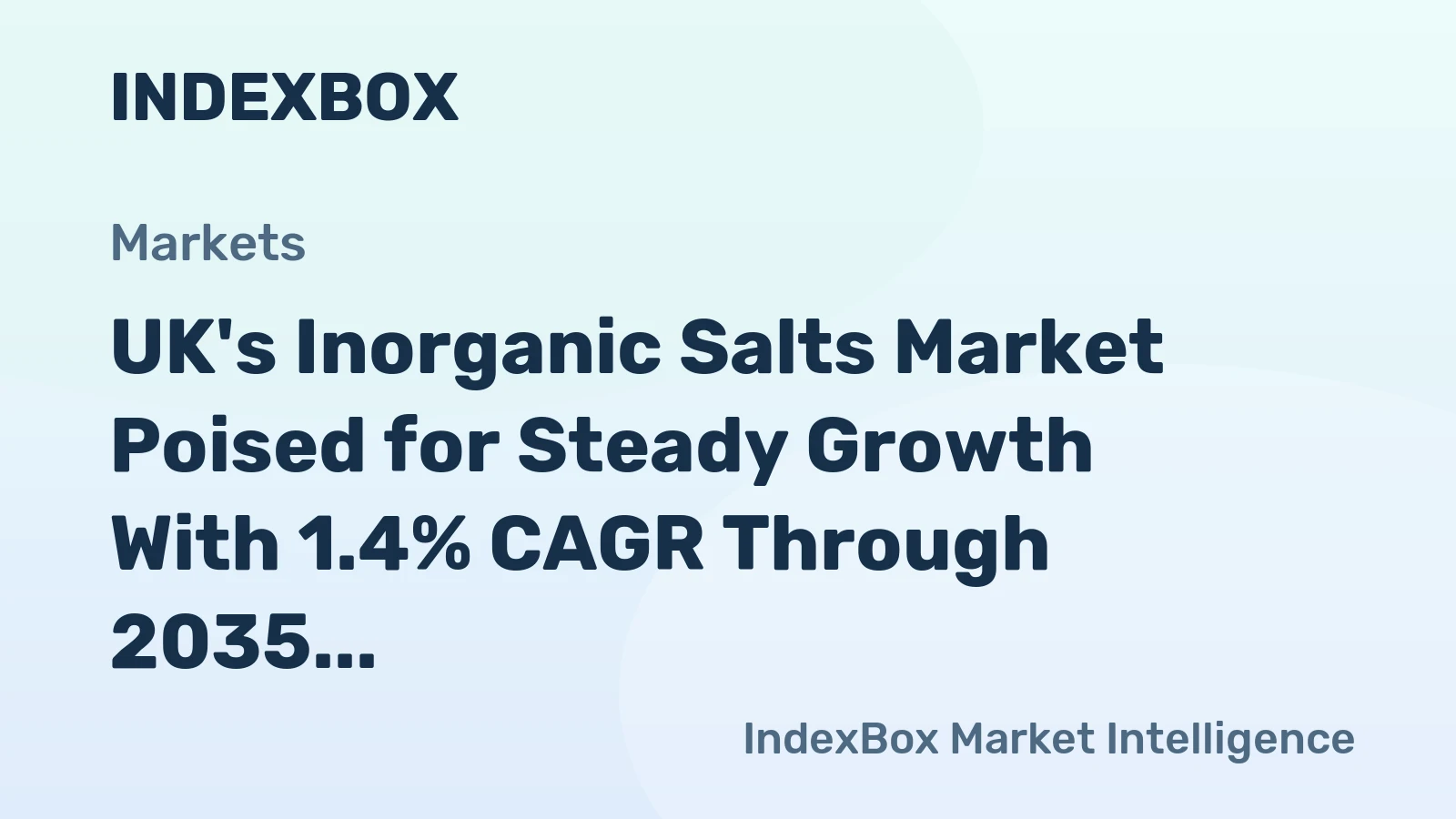 UK's Inorganic Salts Market Poised for Steady Growth With 1.4% CAGR Through 2035