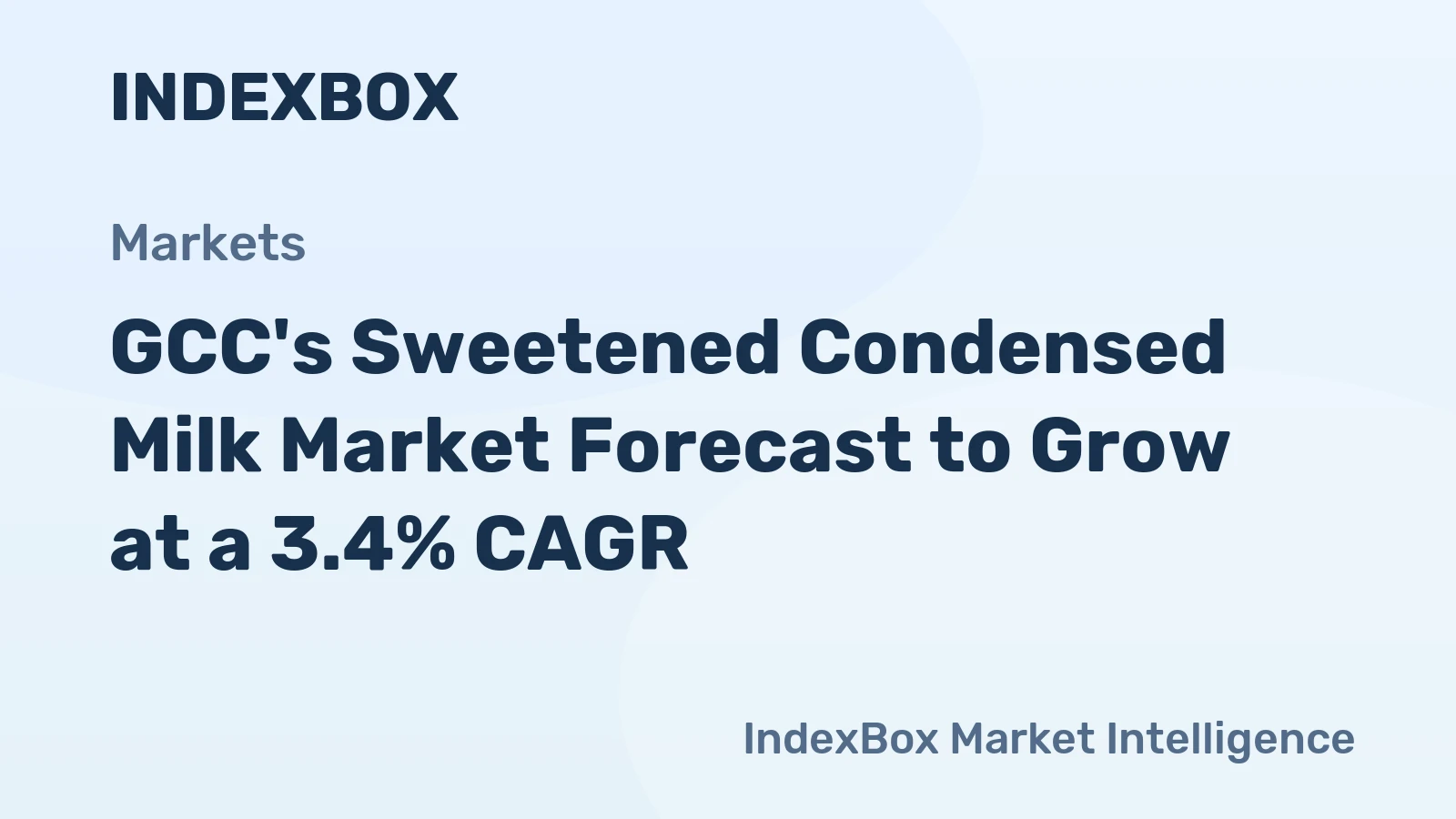 GCC's Sweetened Condensed Milk Market Forecast to Grow at a 3.4% CAGR