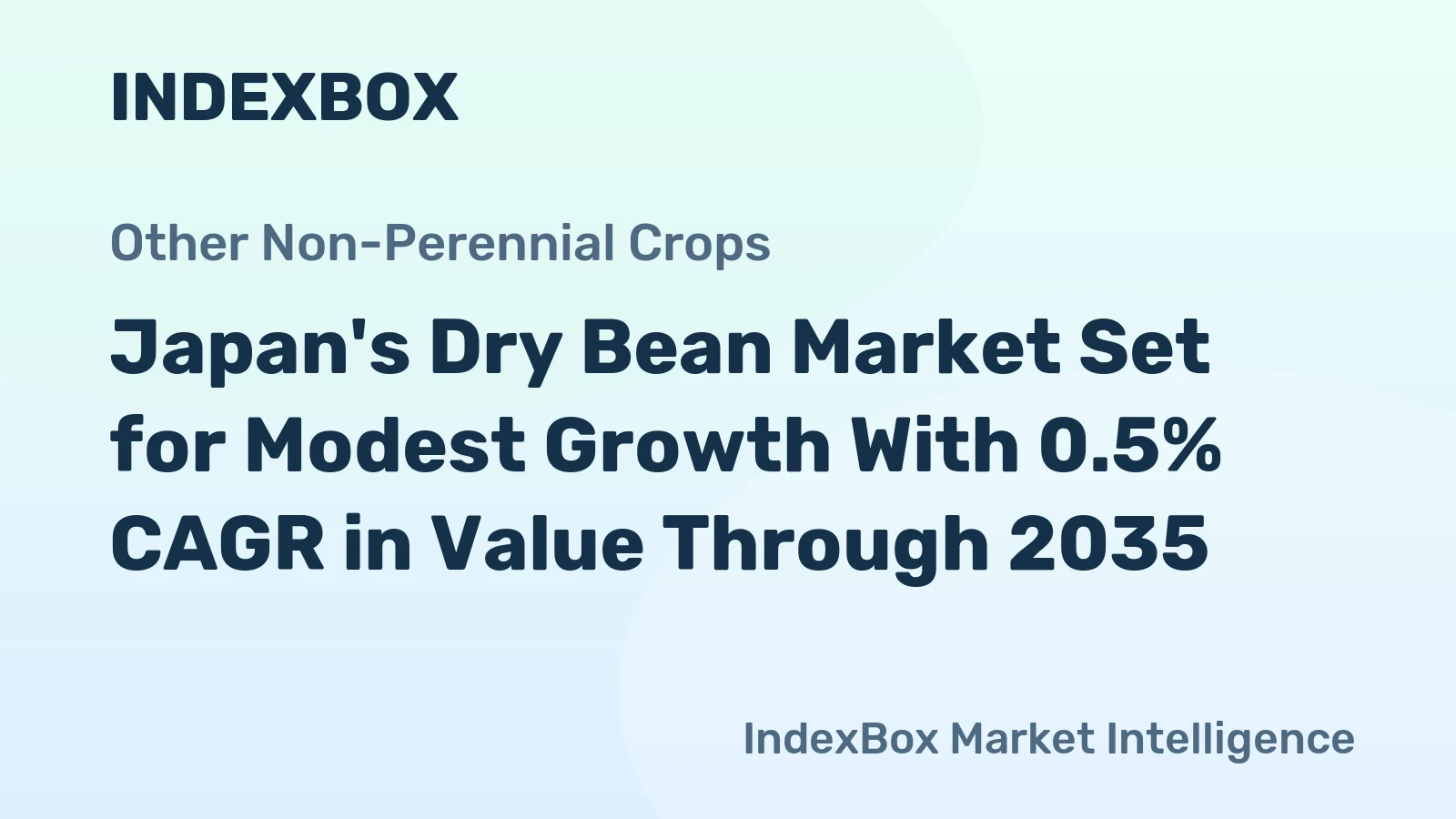 Japan's Dry Bean Market Set for Modest Growth With 0.5% CAGR in Value Through 2035