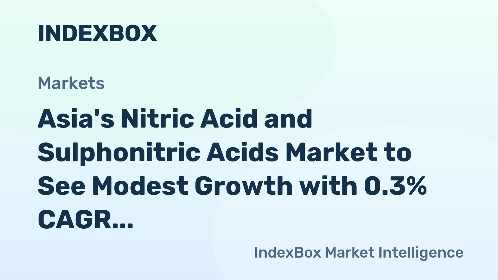 Asia's Nitric Acid and Sulphonitric Acids Market to See Modest Growth with 0.3% CAGR Over Next Decade
