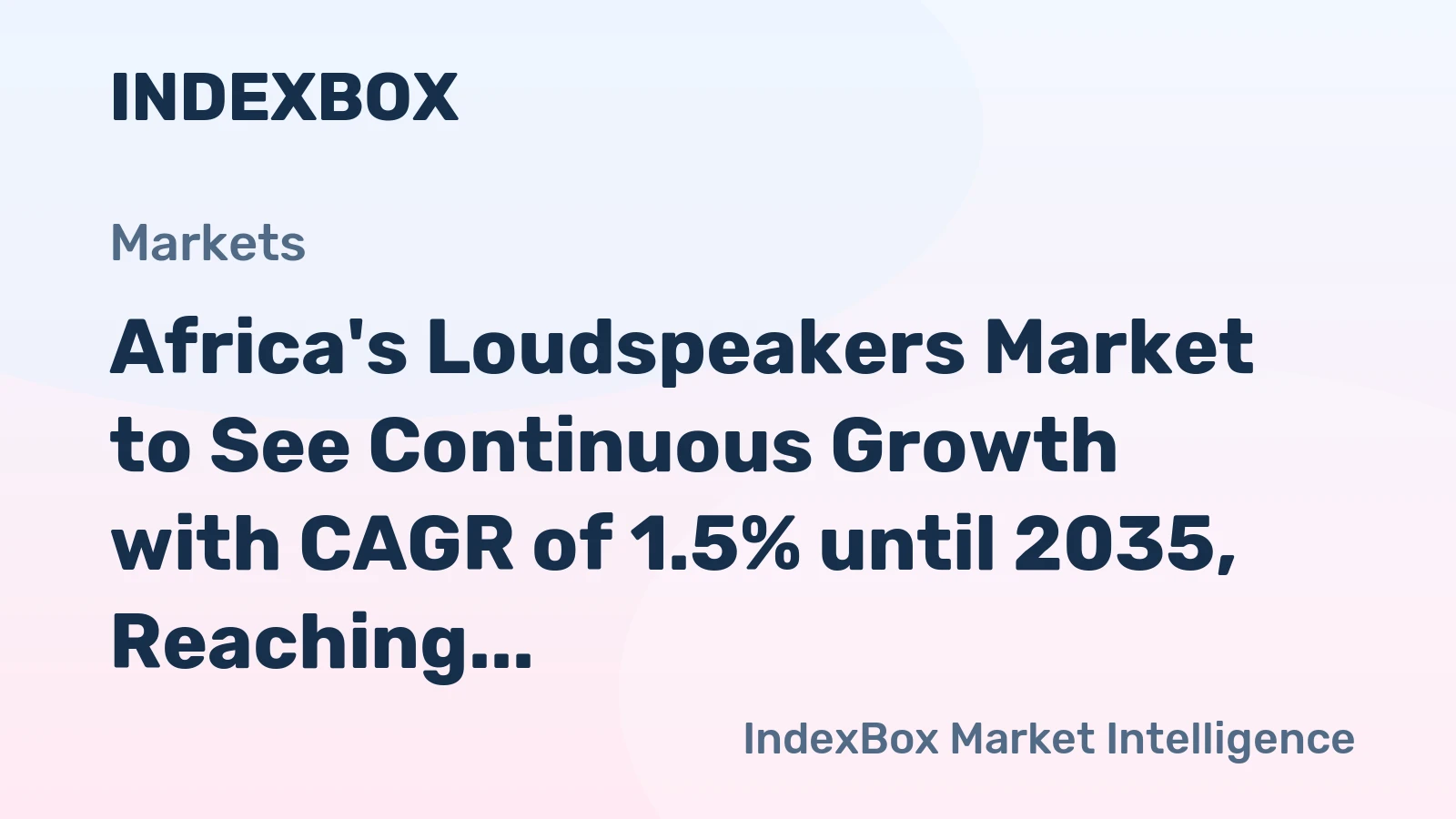 Africa's Loudspeakers Market to See Continuous Growth with CAGR of 1.5% until 2035, Reaching $388M