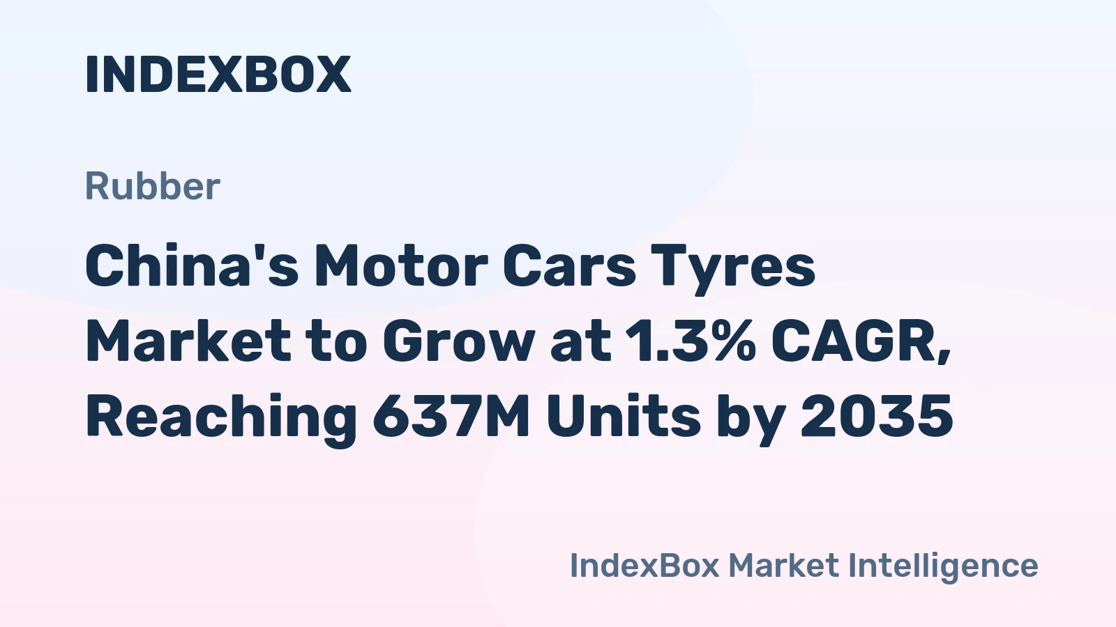 China's Motor Cars Tyres Market to Grow at 1.3% CAGR, Reaching 637M Units by 2035