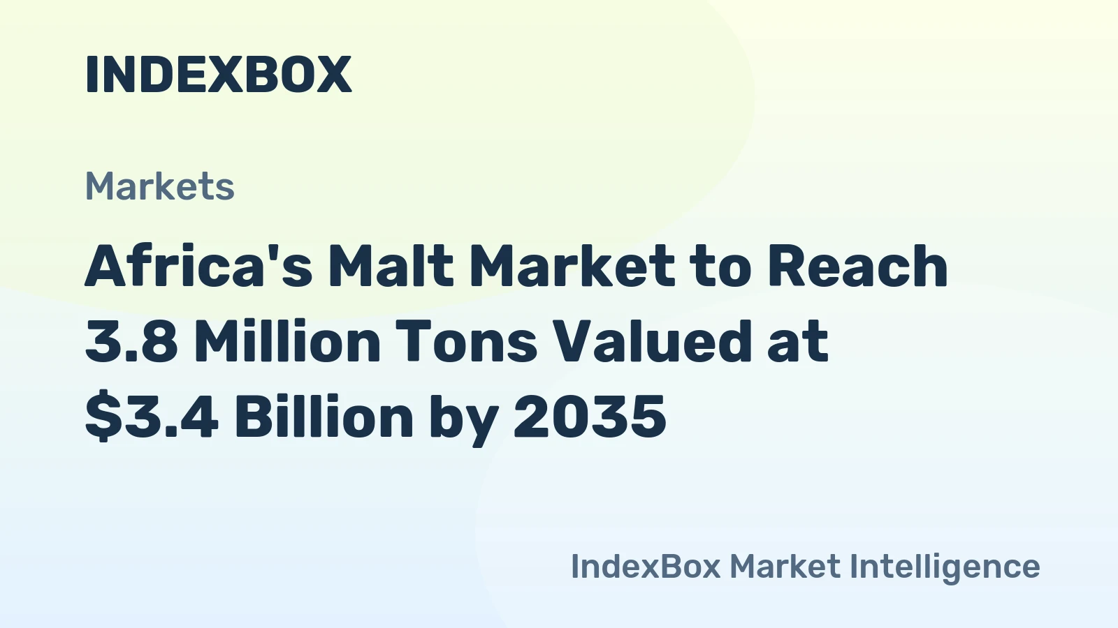 Africa's Malt Market to Reach 3.8 Million Tons Valued at $3.4 Billion by 2035