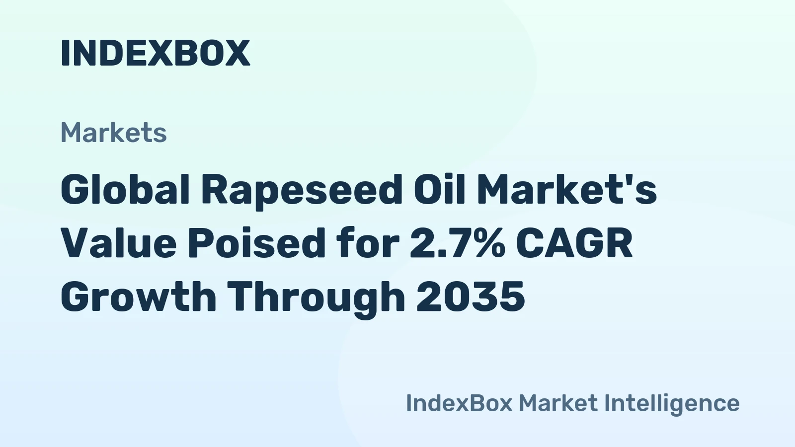 Global Rapeseed Oil Market's Value Poised for 2.7% CAGR Growth Through 2035