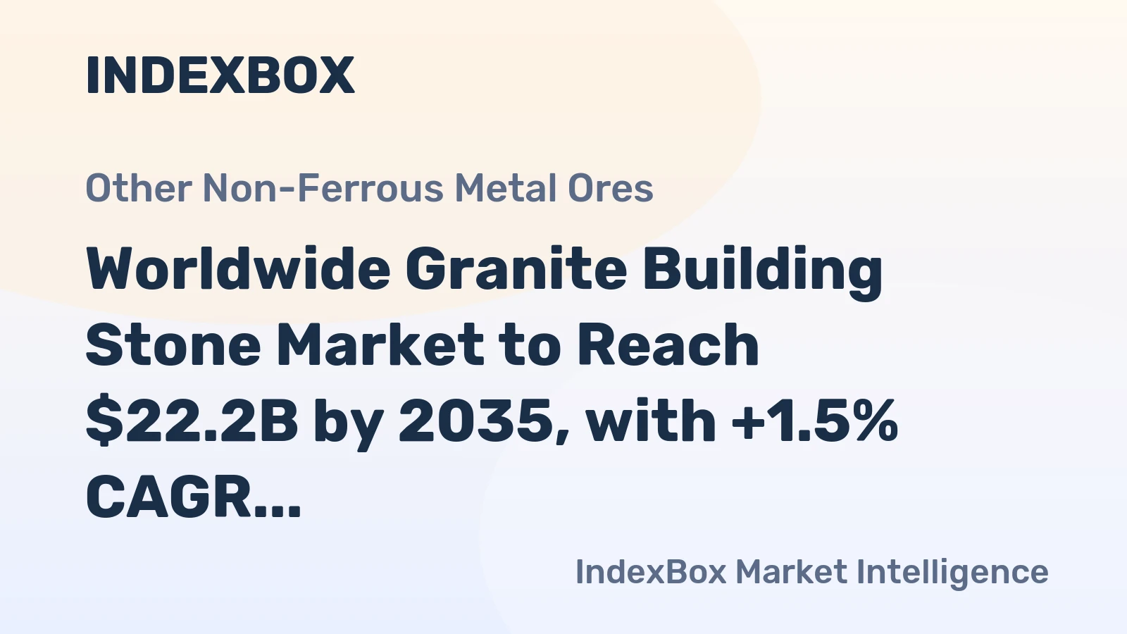 Worldwide Granite Building Stone Market to Reach $22.2B by 2035, with +1.5% CAGR