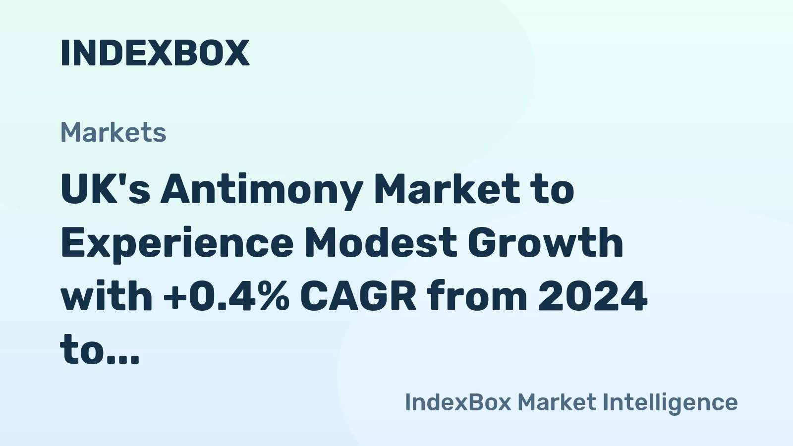 UK's Antimony Market to Experience Modest Growth with +0.4% CAGR from 2024 to 2035