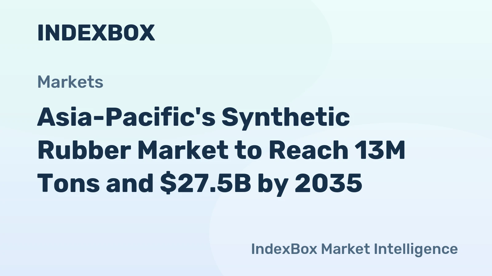 Asia-Pacific's Synthetic Rubber Market to Reach 13M Tons and $27.5B by 2035