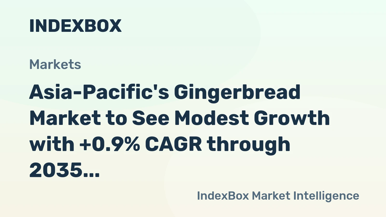 Asia-Pacific's Gingerbread Market to See Modest Growth with +0.9% CAGR through 2035