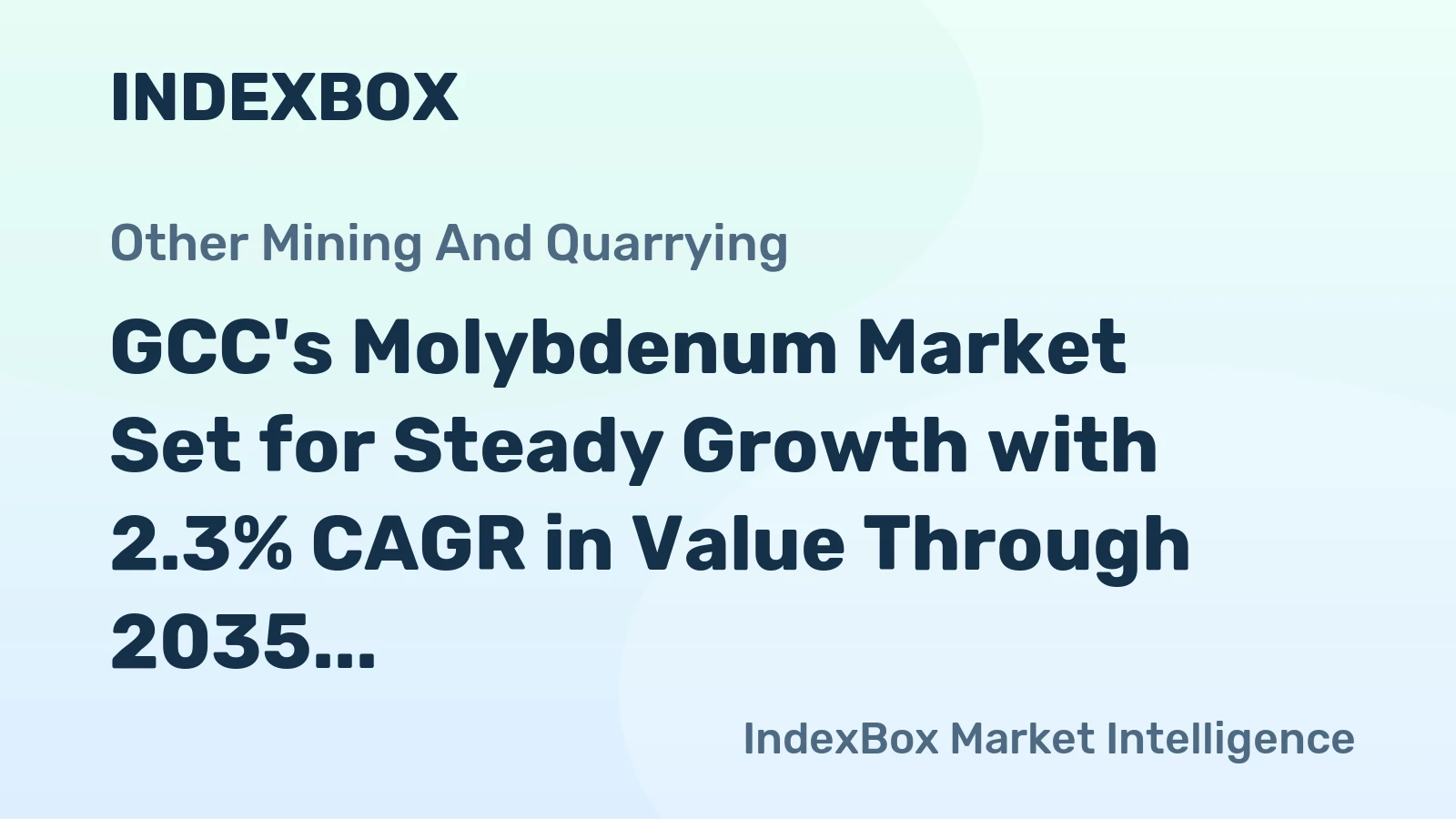 GCC's Molybdenum Market Set for Steady Growth with 2.3% CAGR in Value Through 2035