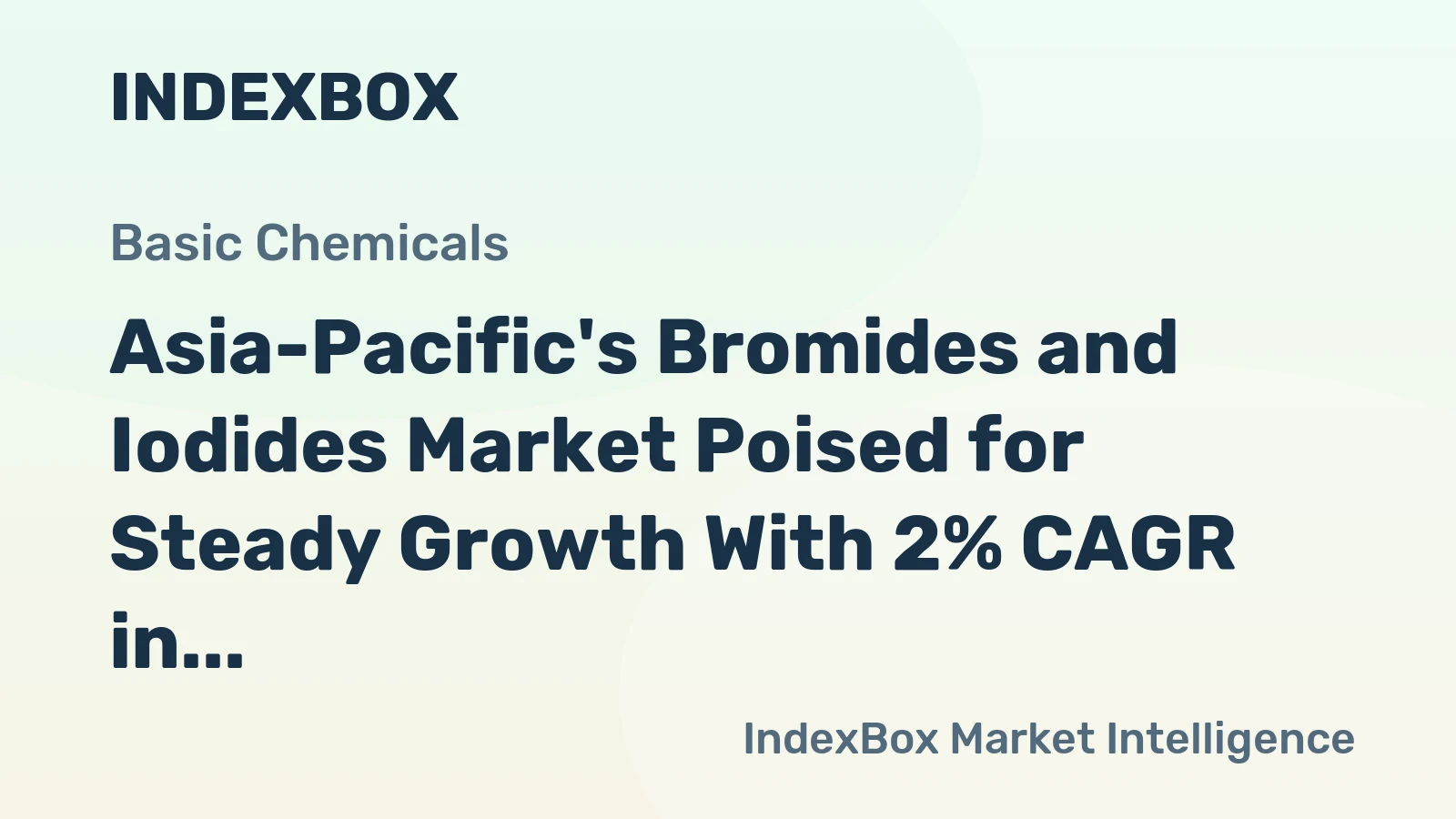 Asia-Pacific's Bromides and Iodides Market Poised for Steady Growth With 2% CAGR in Value Through 2035