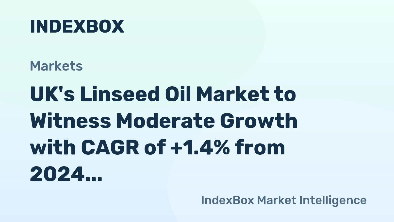 UK's Linseed Oil Market to Witness Moderate Growth with CAGR of +1.4% from 2024 to 2035