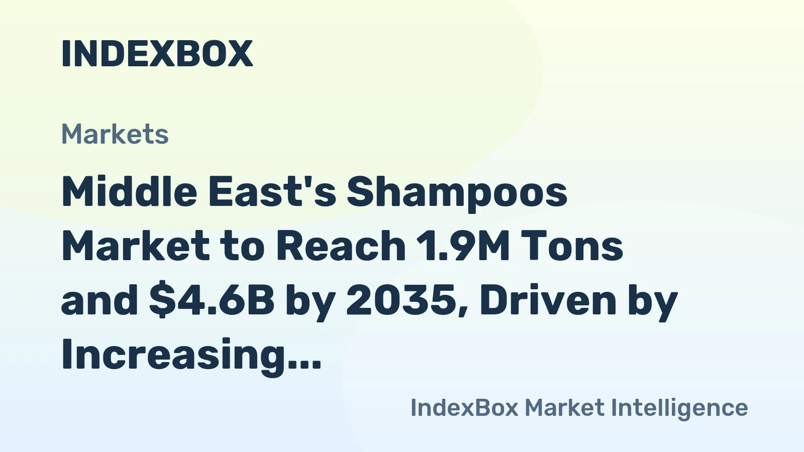 Middle East's Shampoos Market to Reach 1.9M Tons and $4.6B by 2035, Driven by Increasing Demand