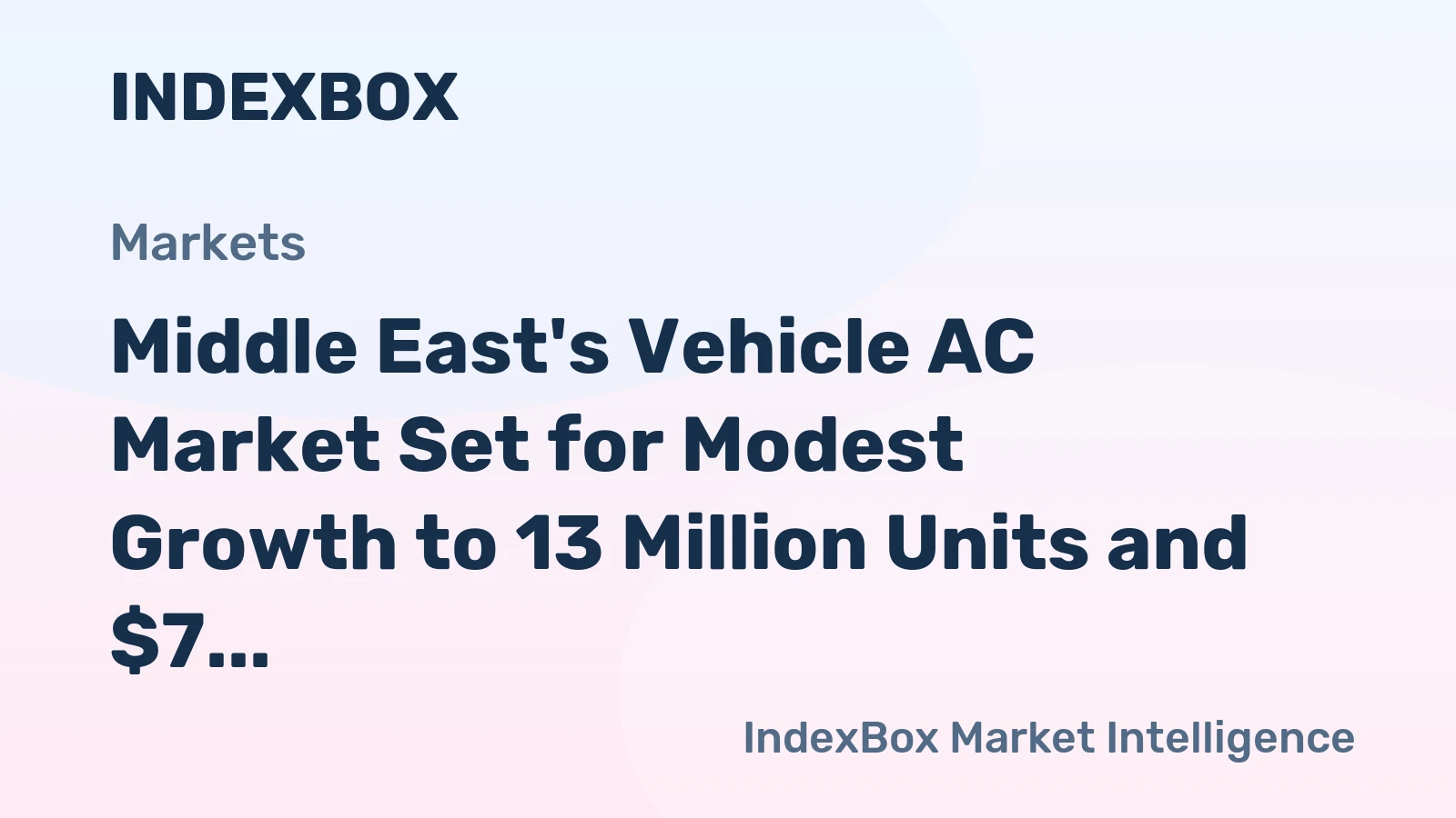 Middle East's Vehicle AC Market Set for Modest Growth to 13 Million Units and $7 Billion Value