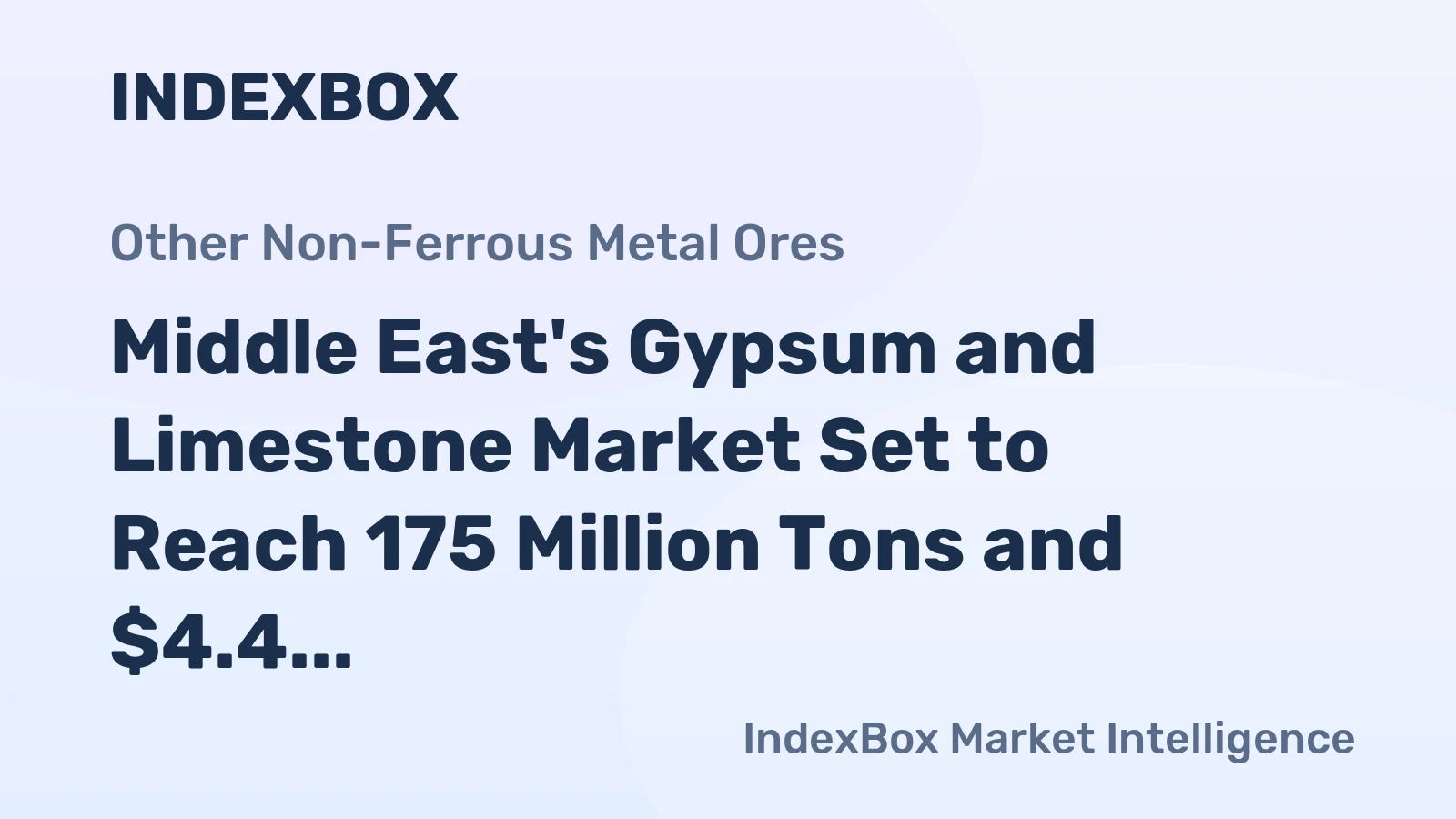 Middle East's Gypsum and Limestone Market Set to Reach 175 Million Tons and $4.4 Billion