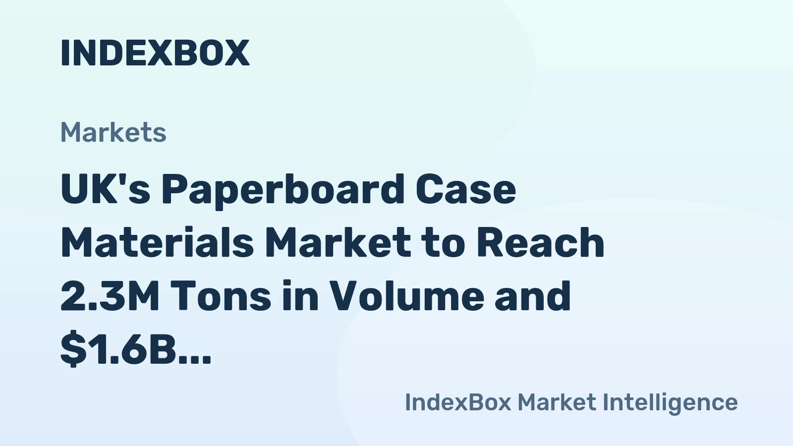 UK's Paperboard Case Materials Market to Reach 2.3M Tons in Volume and $1.6B in Value by 2035