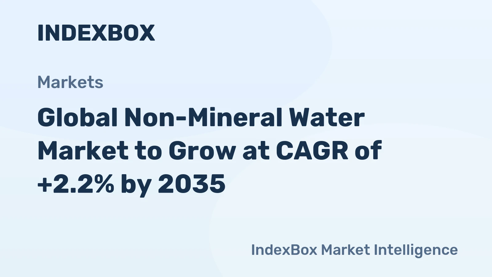 Global Non-Mineral Water Market to Grow at CAGR of +2.2% by 2035