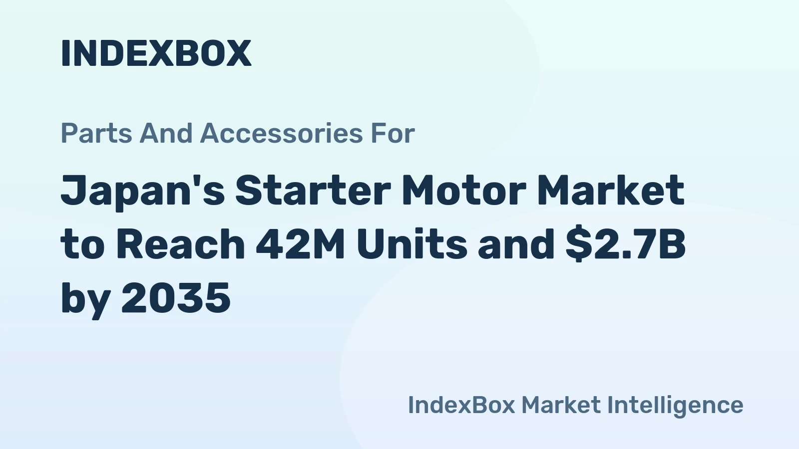 Japan's Starter Motor Market to Reach 42M Units and $2.7B by 2035