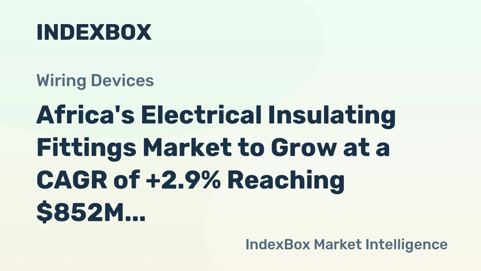 Africa's Electrical Insulating Fittings Market to Grow at a CAGR of +2.9% Reaching $852M by 2035