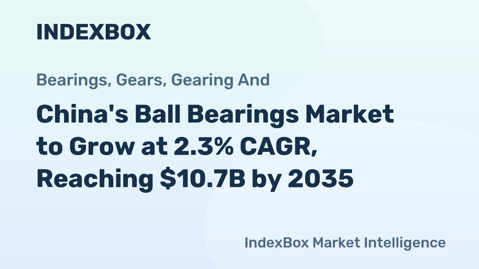 China's Ball Bearings Market to Grow at 2.3% CAGR, Reaching $10.7B by 2035