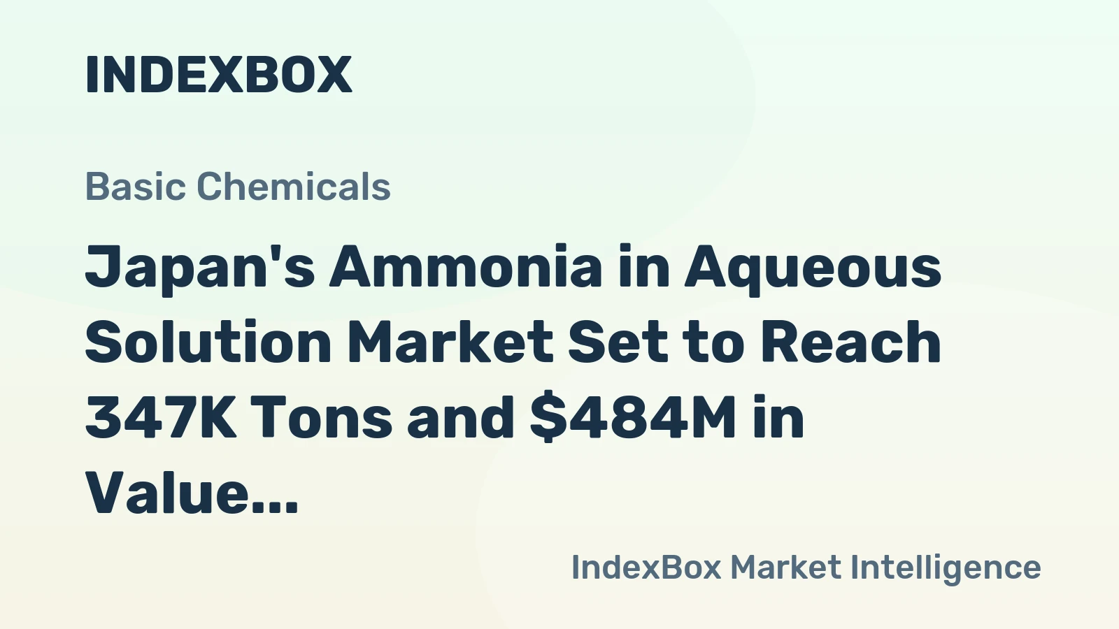 Japan's Ammonia in Aqueous Solution Market Set to Reach 347K Tons and $484M in Value