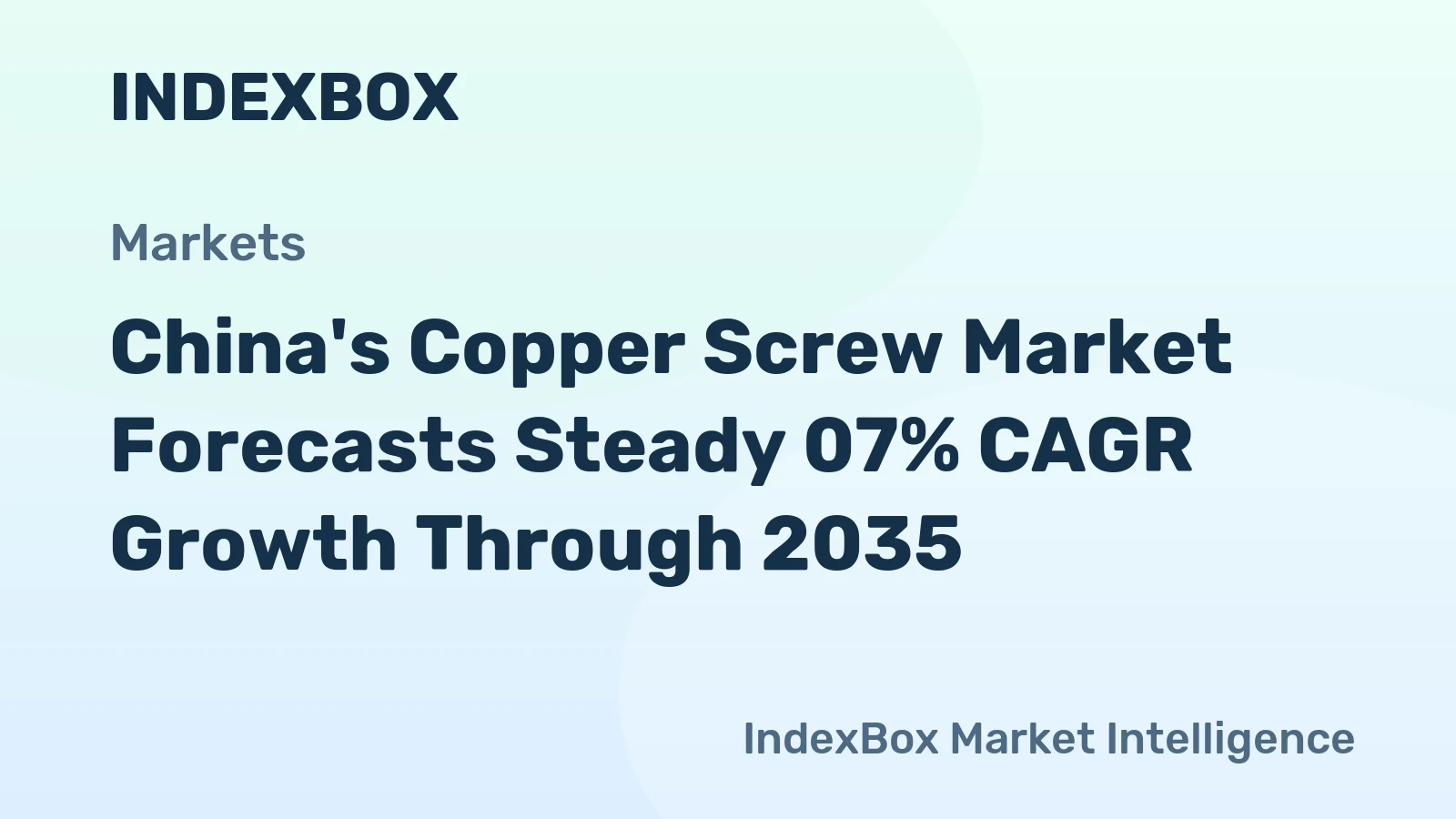 China's Copper Screw Market Forecasts Steady 07% CAGR Growth Through 2035
