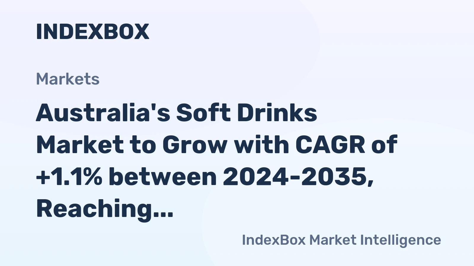 Australia's Soft Drinks Market to Grow with CAGR of +1.1% between 2024-2035, Reaching 5.7B Litres