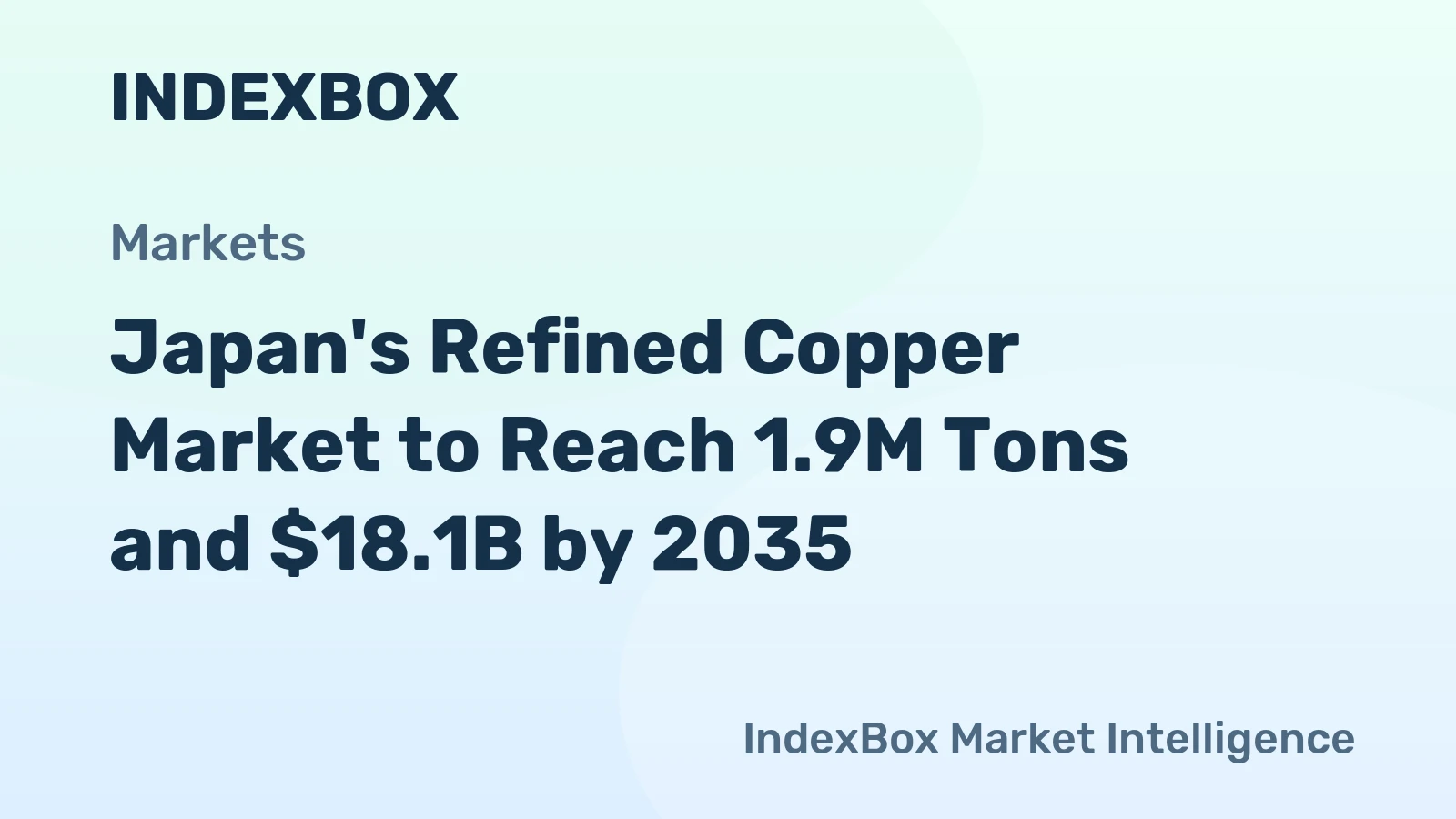 Japan's Refined Copper Market to Reach 1.9M Tons and $18.1B by 2035