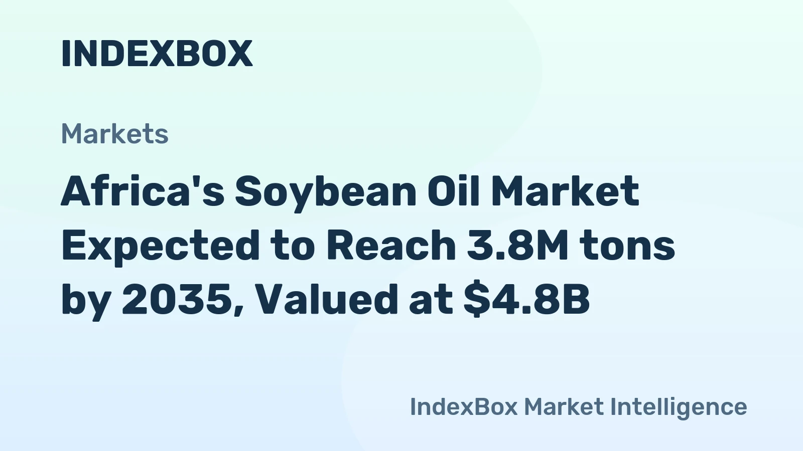 Africa's Soybean Oil Market Expected to Reach 3.8M tons by 2035, Valued at $4.8B