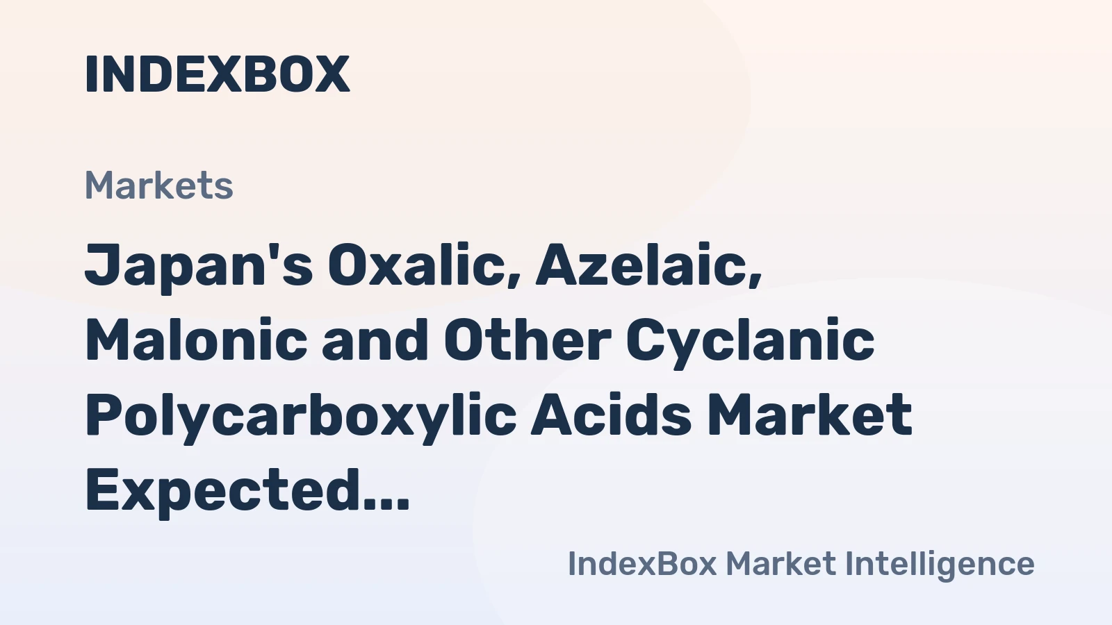 Japan's Oxalic, Azelaic, Malonic and Other Cyclanic Polycarboxylic Acids Market Expected to Grow at 0.4% CAGR over Next Decade