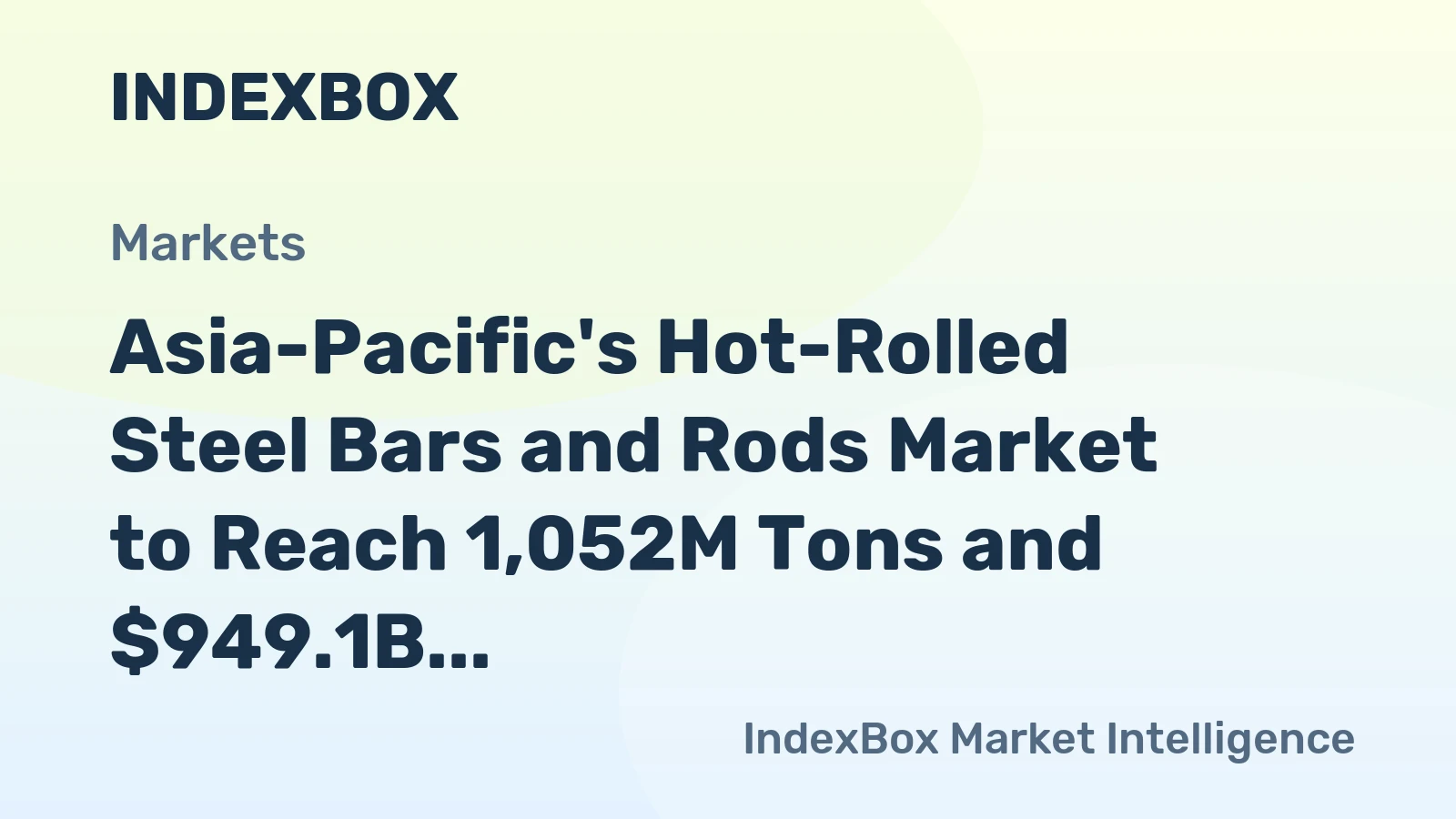 Asia-Pacific's Hot-Rolled Steel Bars and Rods Market to Reach 1,052M Tons and $949.1B by 2035