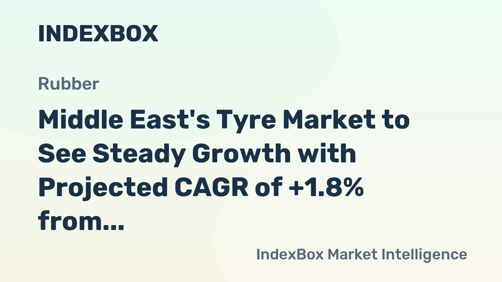 Middle East's Tyre Market to See Steady Growth with Projected CAGR of +1.8% from 2024 to 2035