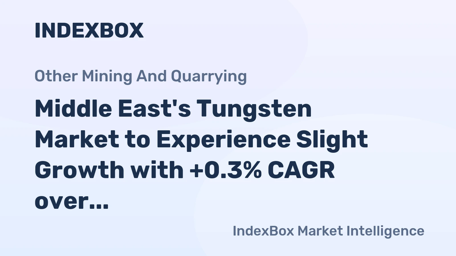 Middle East's Tungsten Market to Experience Slight Growth with +0.3% CAGR over the Next Decade, Reaching $1.5M by 2035