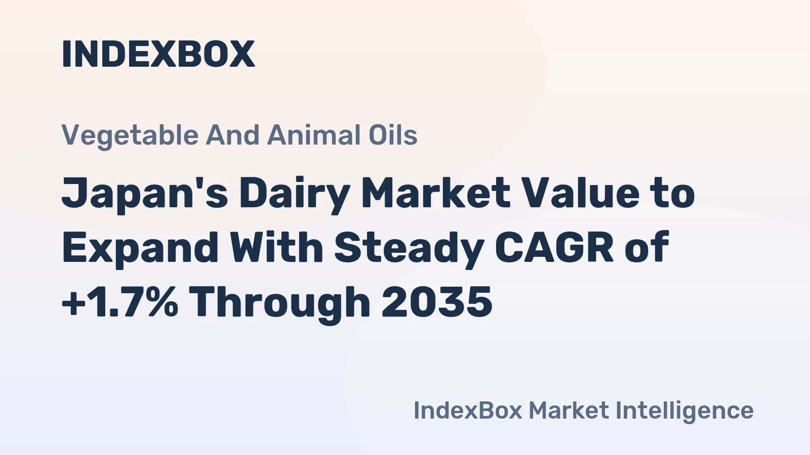 Japan's Dairy Market Value to Expand With Steady CAGR of +1.7% Through 2035