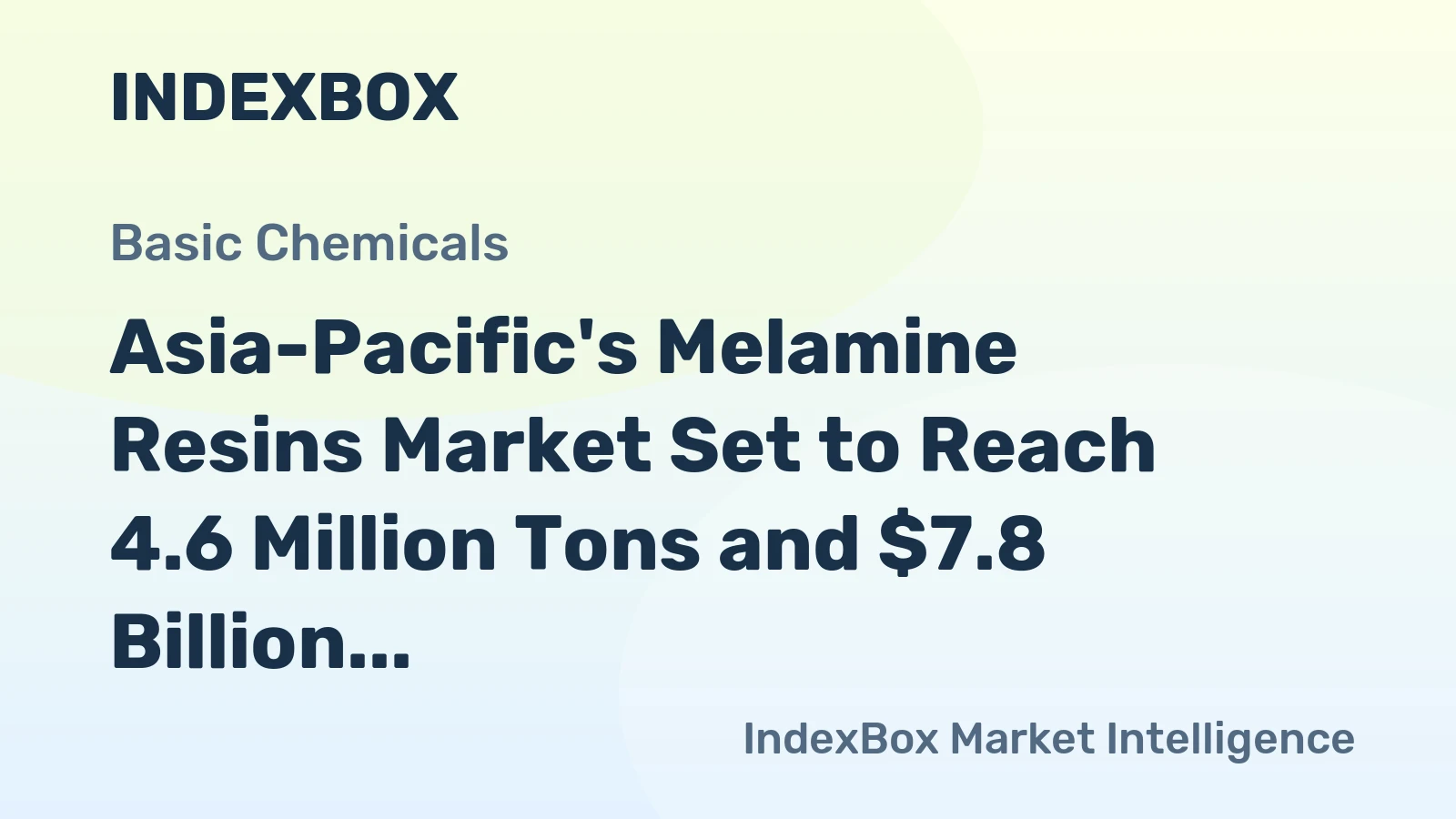 Asia-Pacific's Melamine Resins Market Set to Reach 4.6 Million Tons and $7.8 Billion by 2035