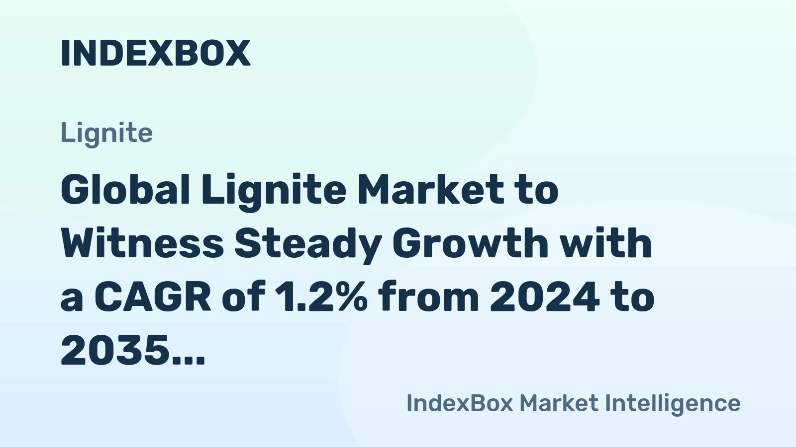 Global Lignite Market to Witness Steady Growth with a CAGR of 1.2% from 2024 to 2035