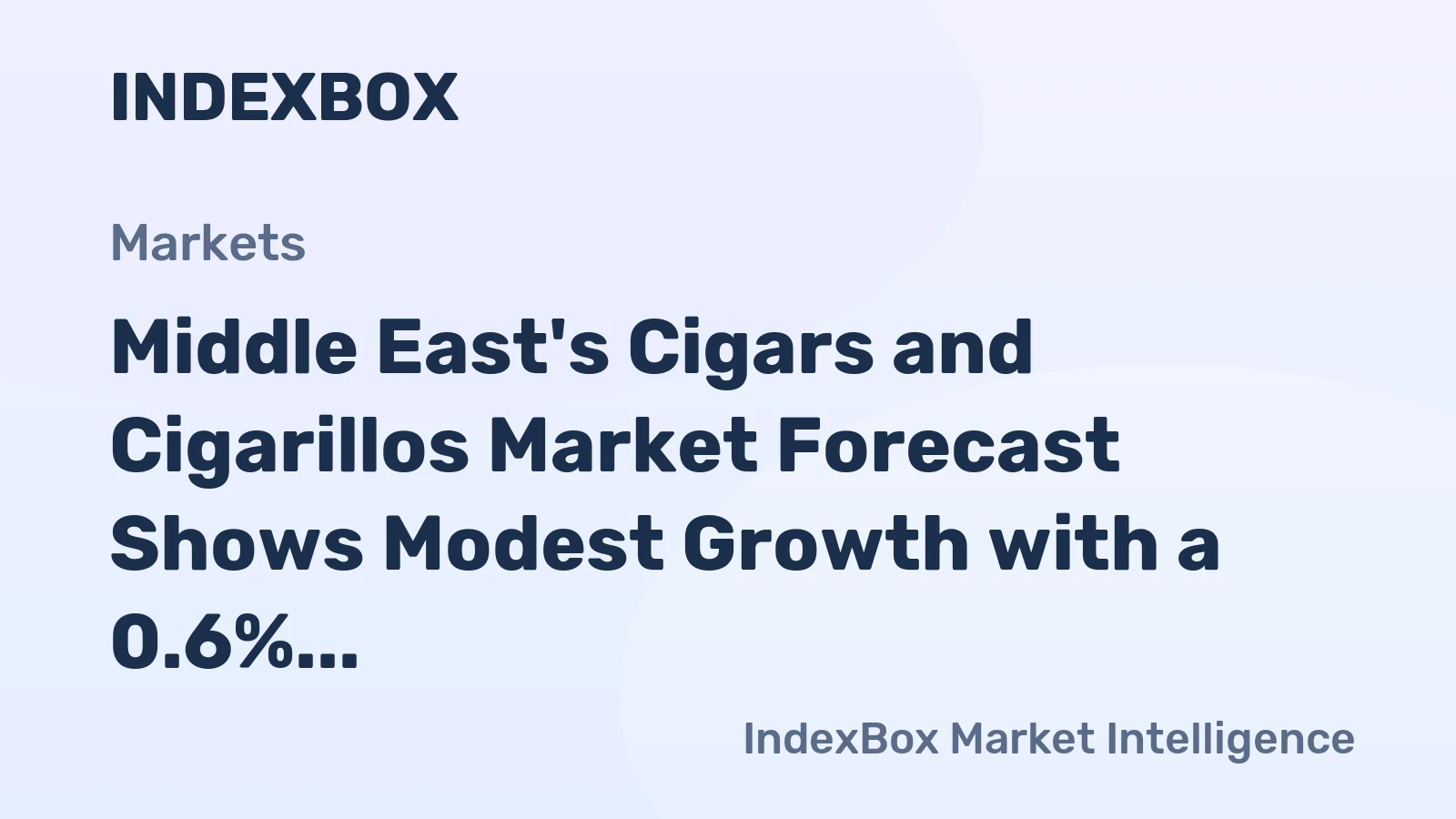 Middle East's Cigars and Cigarillos Market Forecast Shows Modest Growth with a 0.6% Volume CAGR