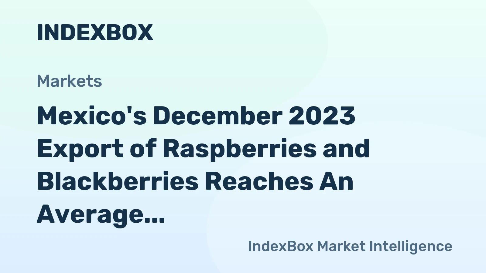 Mexico's December 2023 Export of Raspberries and Blackberries Reaches An Average of $54M