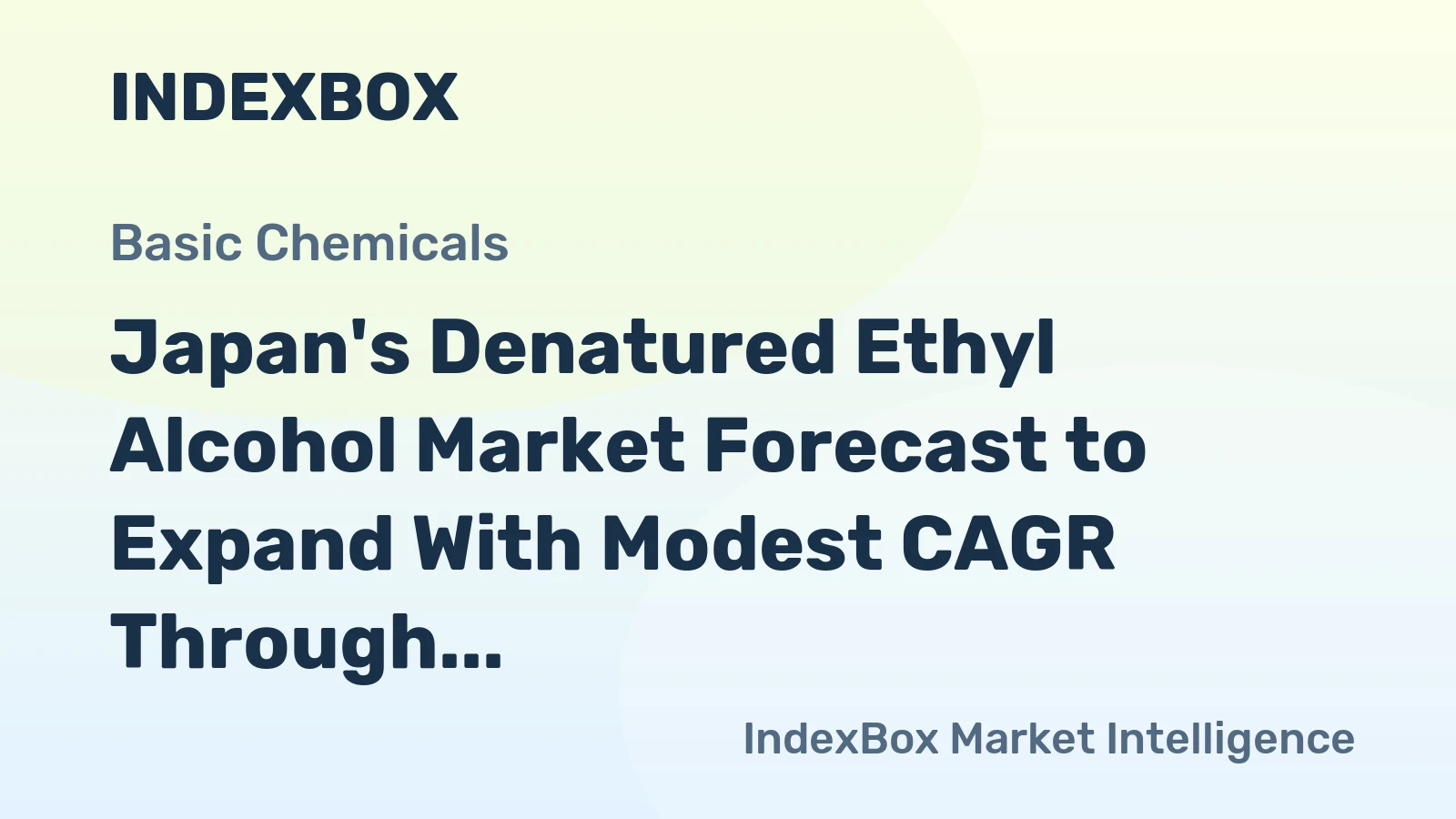 Japan's Denatured Ethyl Alcohol Market Forecast to Expand With Modest CAGR Through 2035