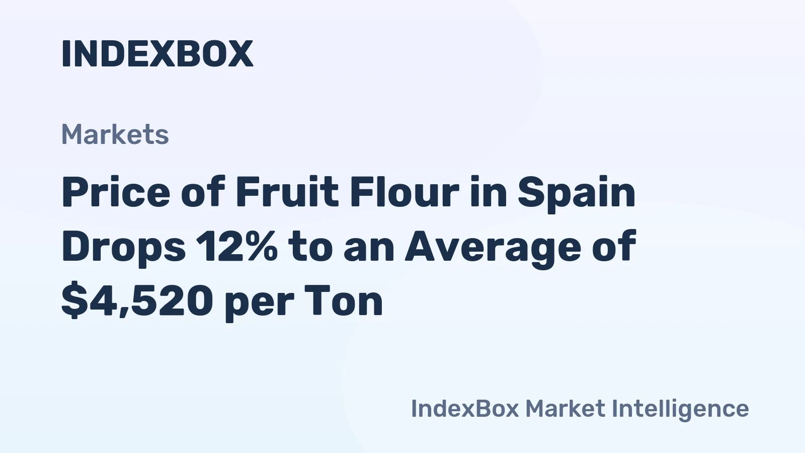 Price of Fruit Flour in Spain Drops 12% to an Average of $4,520 per Ton