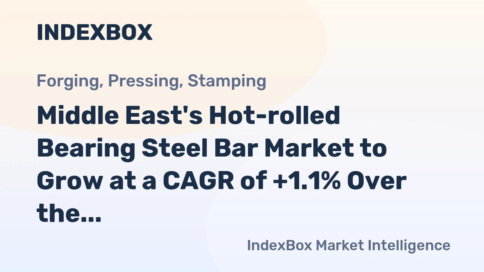 Middle East's Hot-rolled Bearing Steel Bar Market to Grow at a CAGR of +1.1% Over the Next Decade