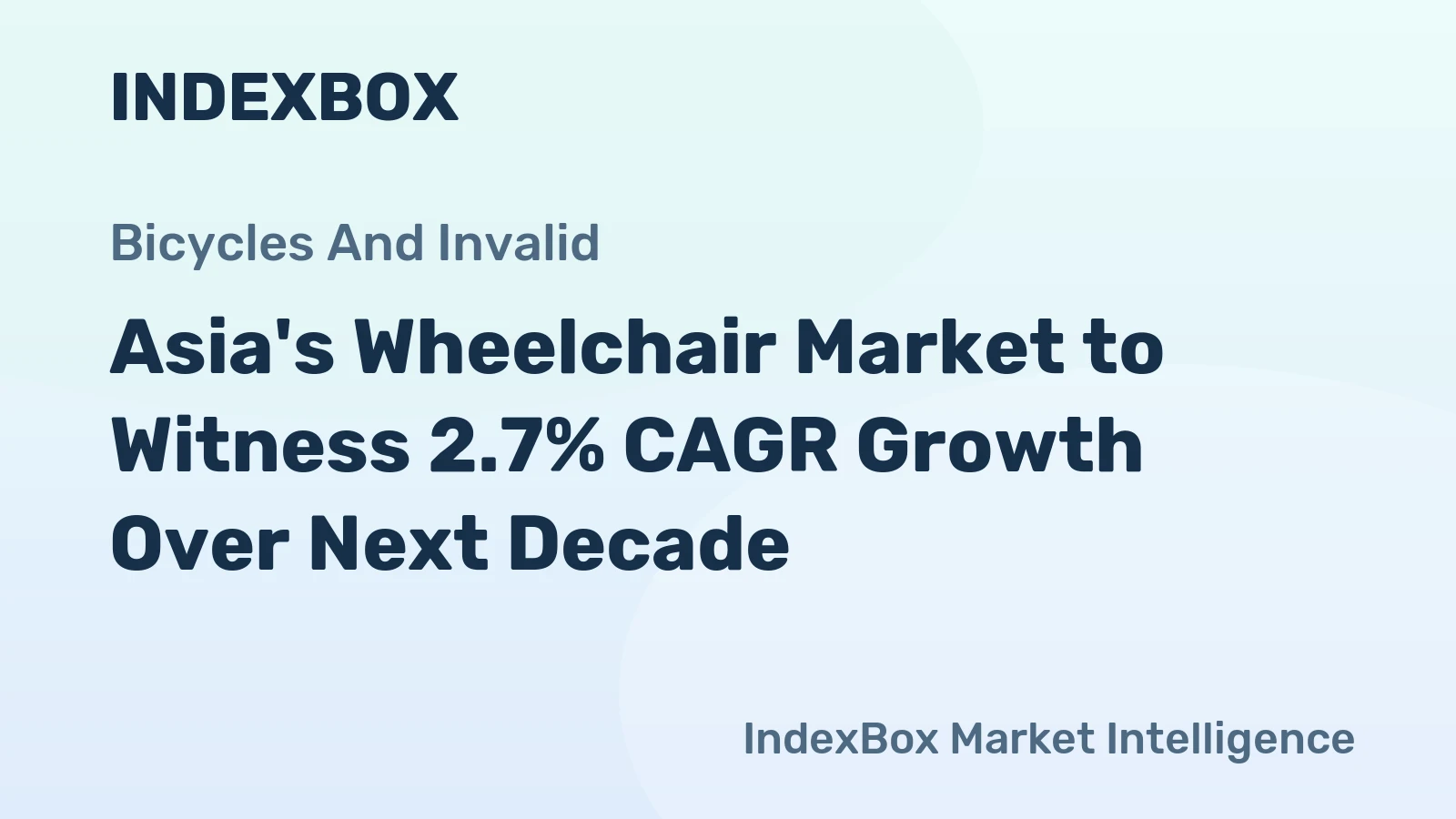Asia's Wheelchair Market to Witness 2.7% CAGR Growth Over Next Decade