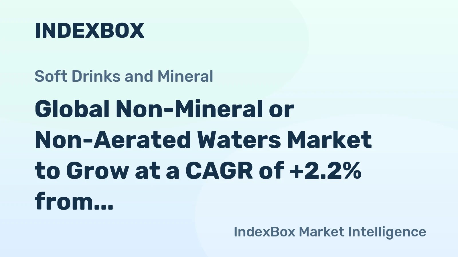 Global Non-Mineral or Non-Aerated Waters Market to Grow at a CAGR of +2.2% from 2024 to 2035, Reaching 320B Litres